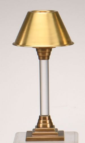 TableDecor - Satin Brass Mini Lamp with Satin Brass Shade